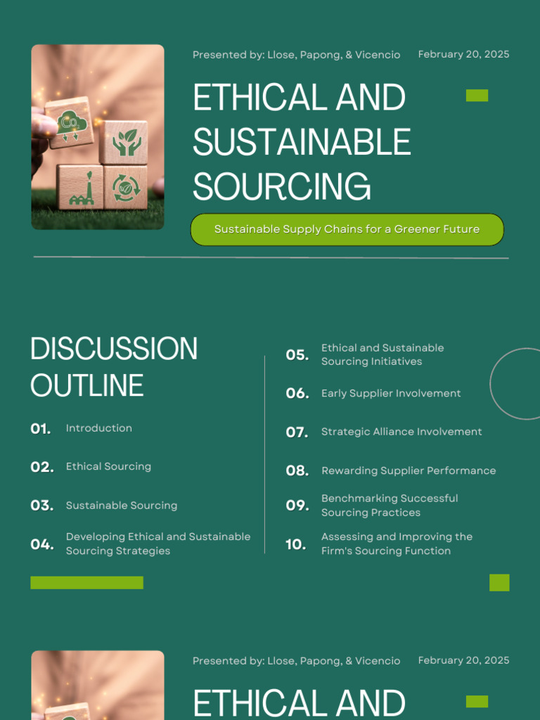 Ethical & Sustainable Sourcing Strategies | PDF | Supply Chain ...