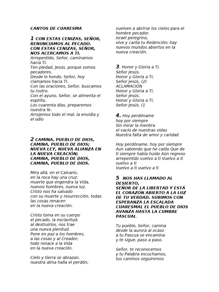 Cantos de Cuaresma 2 | PDF | Cristo (título) | Pecado