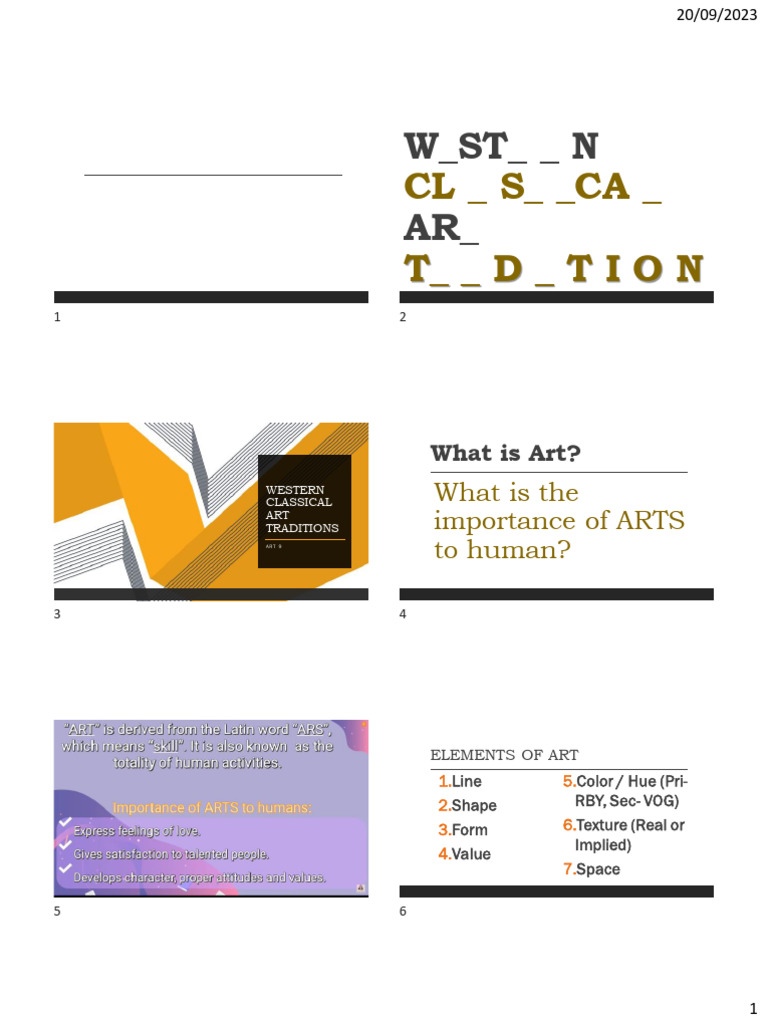 WESTERN-CLASSICAL-ART-TRADITIONS-1 | PDF | Paintings | The Arts