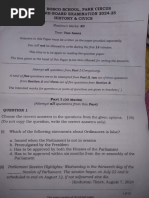 Icse X History and Civics I Pre Board Examination, January 2025 | PDF ...