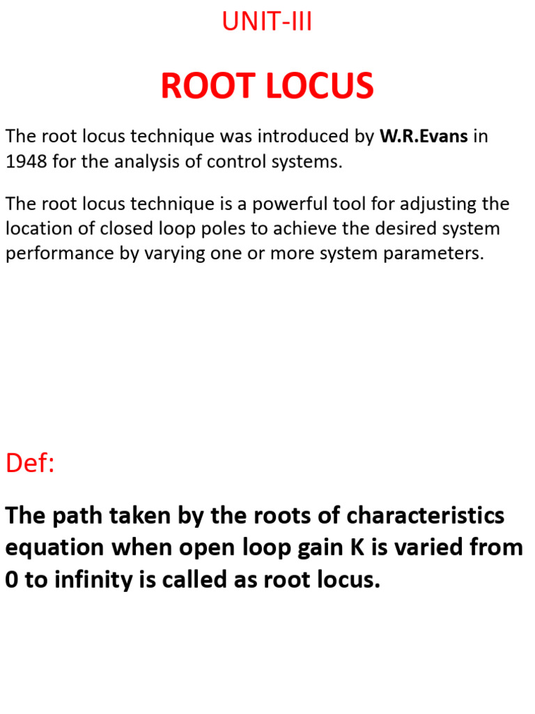 UNIT-III ROOT LOCUS Rules&procedure | PDF