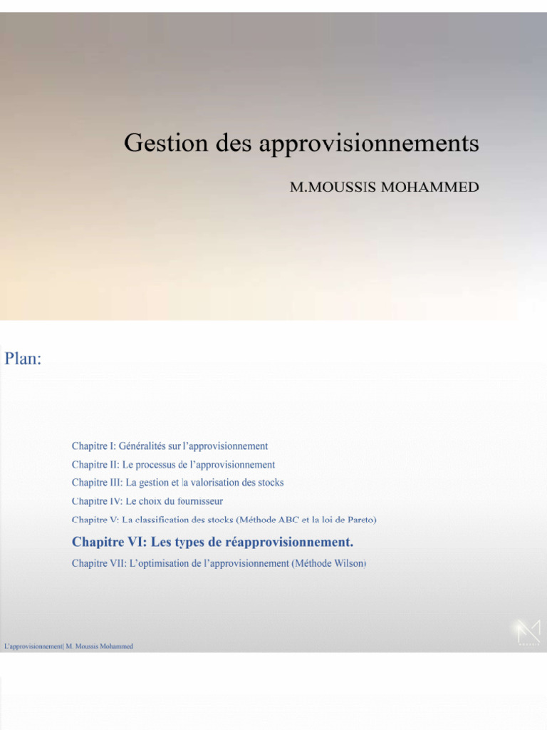 Chapitre 6 Sur 7 Les Types de Réapprovisionnement | PDF