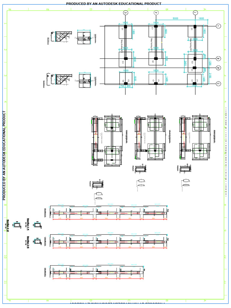 Strap Footing Plans and Sections | PDF