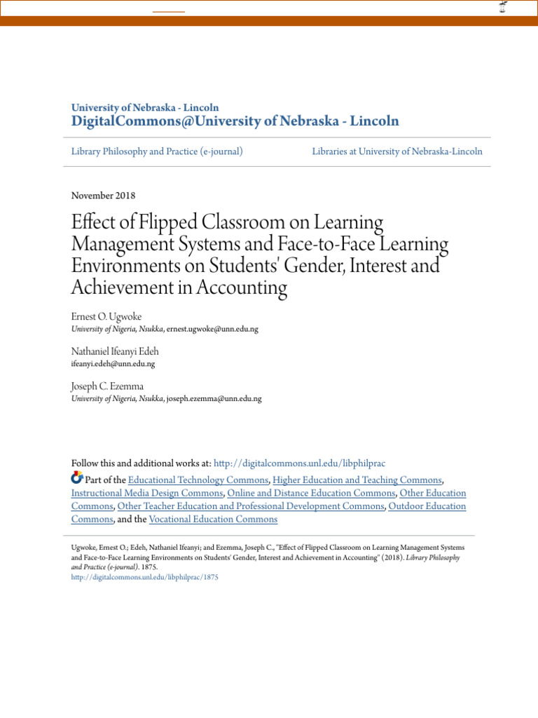 Effect of Flipped Classroom On Learning Management System | PDF | Educational Technology | Learning