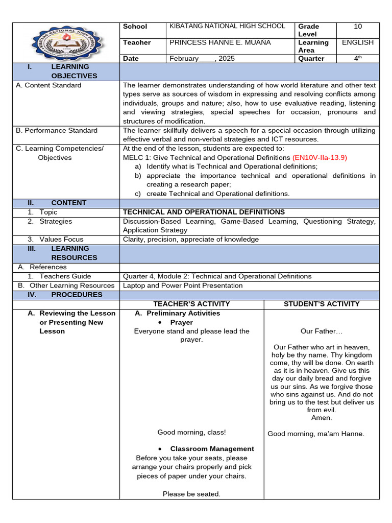 DLP10_types of definition | PDF | Definition | Jargon