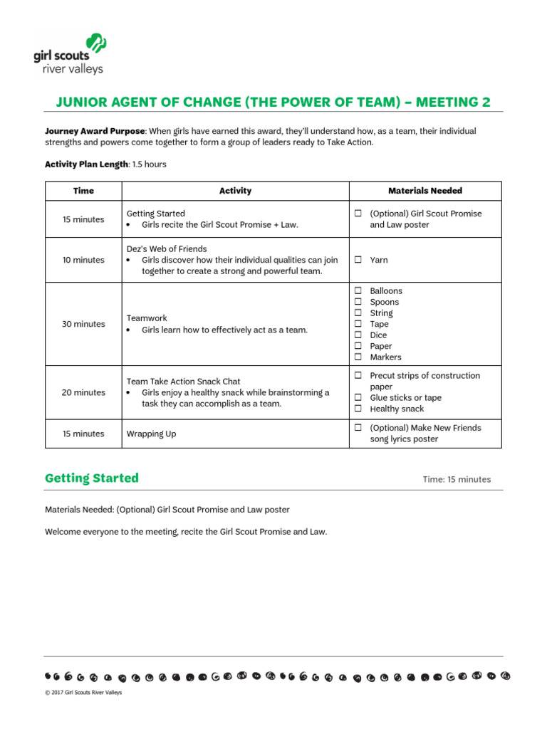 Junior Agent of Change Meeting Guide | PDF