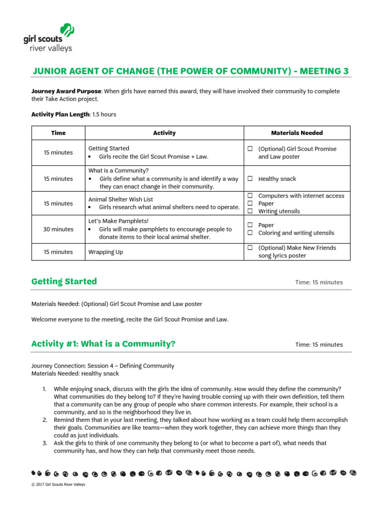 Junior Agent of Change Meeting 3 Guide | PDF