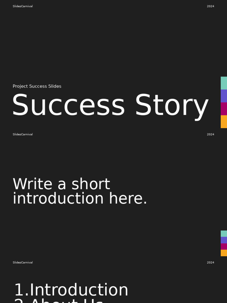 Professional Minimal Project Success Story Slides | PDF