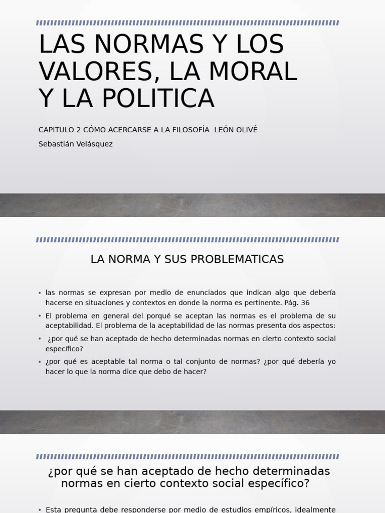 Las Normas y Los Valores, La Moral y La Politica | PDF | Moralidad ...