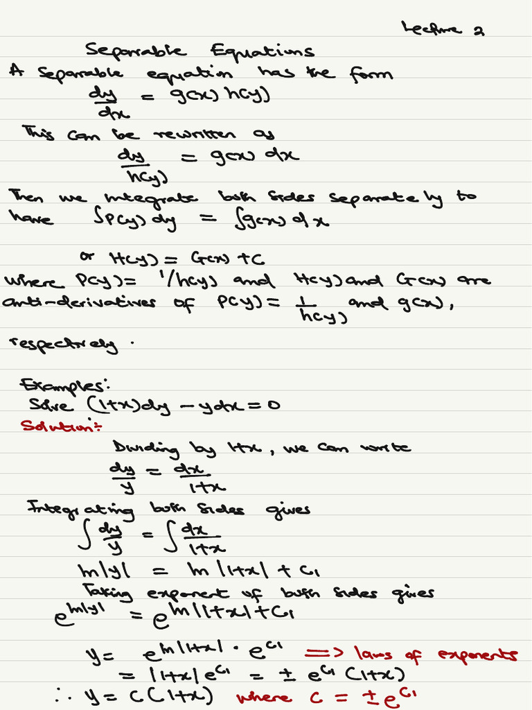 Lecture Note2 APPM2021A | PDF