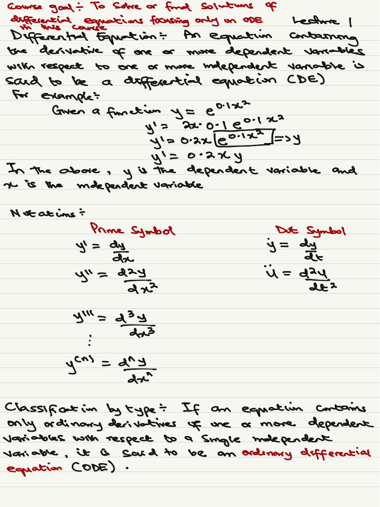 Lecture Note1 - APPM2021A - 2025 | PDF