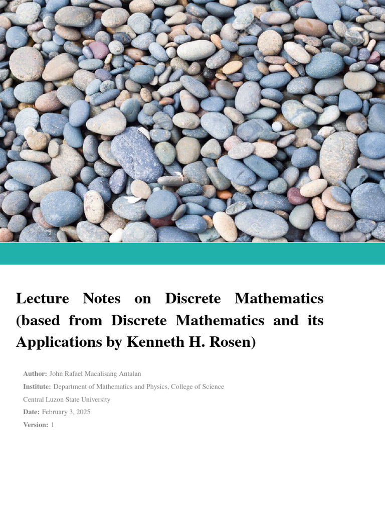 Discrete Mathematics Notes - 1 | PDF | Discrete Mathematics | Mathematics