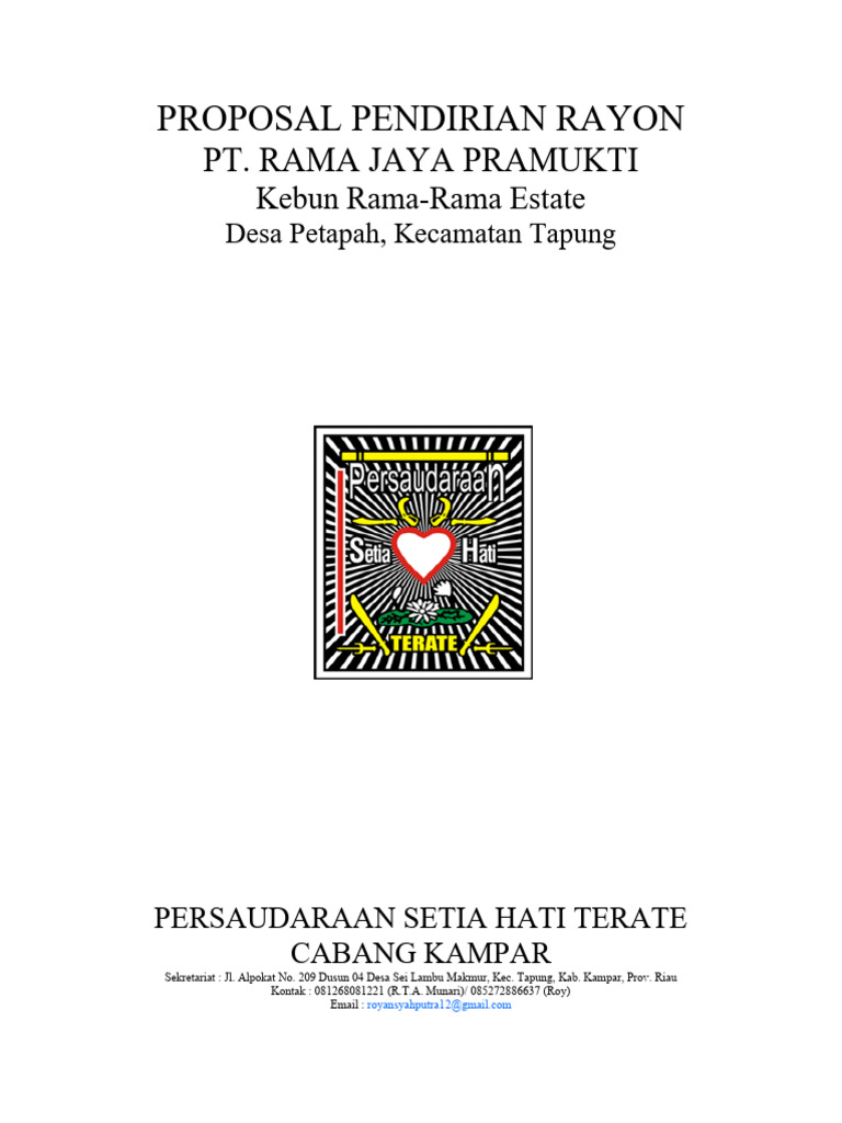Proposal Izin Latihan Rayon PT. Rama Jaya Pramukti | PDF