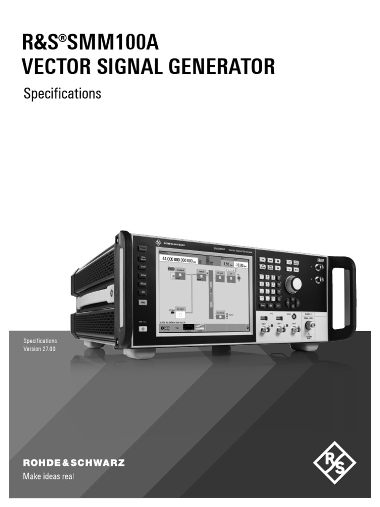 R&S SMM100A Datasheet | PDF | Modulation | Hertz