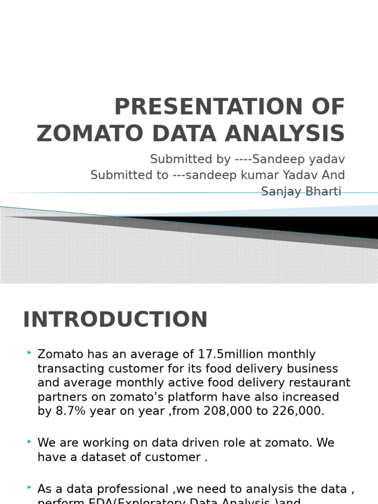 Presentation of Zomato Data Analysis (1) - Read-Only | PDF | Data Analysis | Computing
