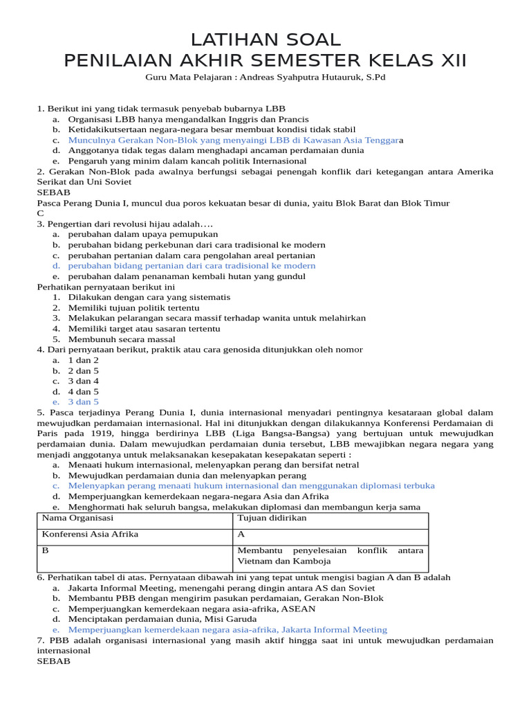 Latihan Soal Sejarah Pts | PDF