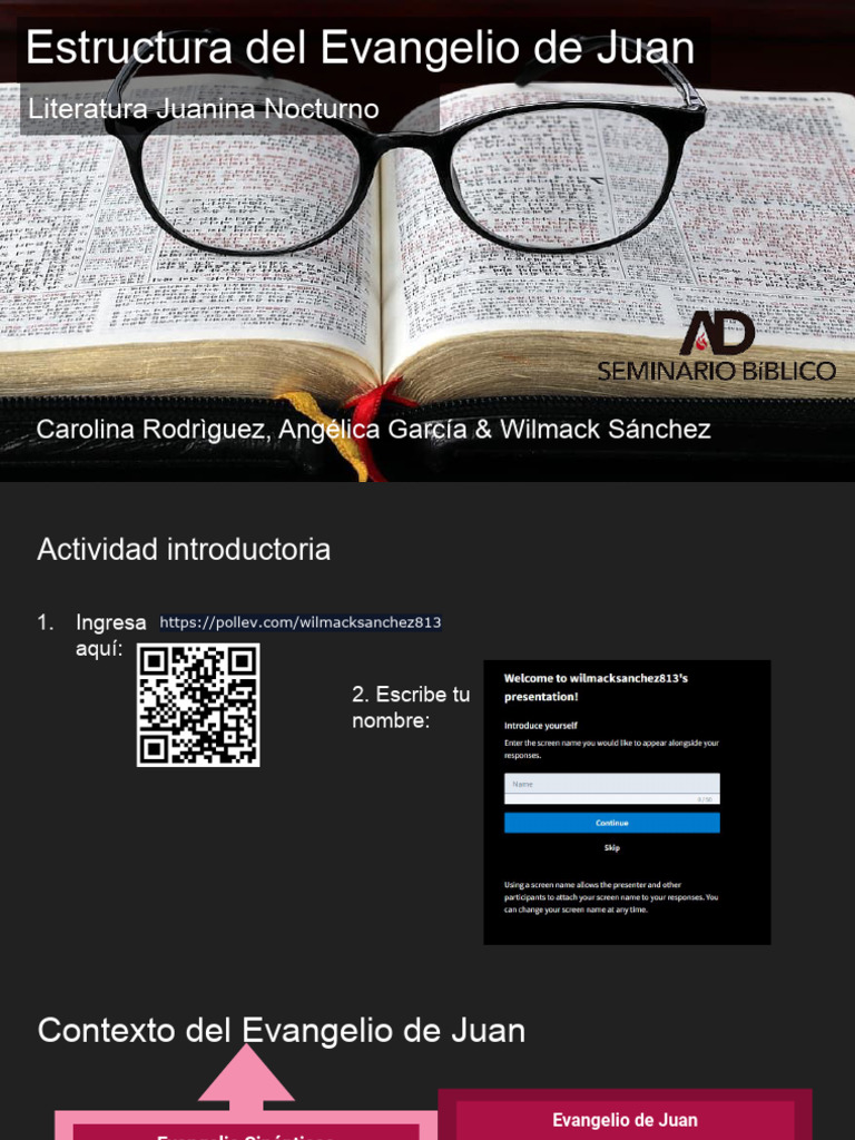 Juaninas-Estructura Del Evangelio de Juan | PDF | Evangelio de juan | Jesús