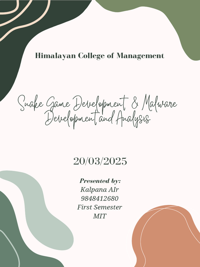 Report On Snake Game & Malware by Kalpana Air | PDF | Malware ...