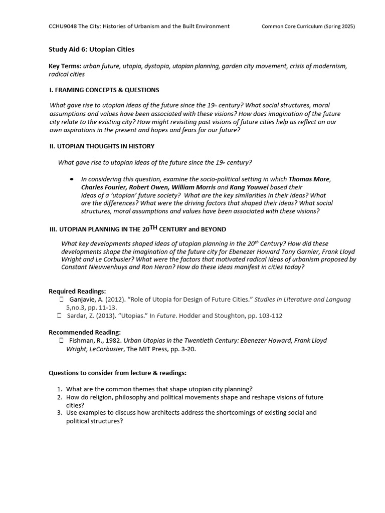 Utopian Cities: Concepts and Planning | PDF