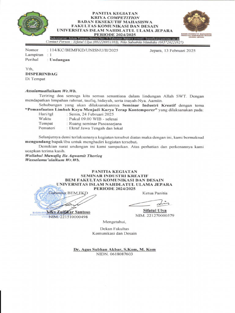 Undangan BEM FKD (Tanda tangan) | PDF