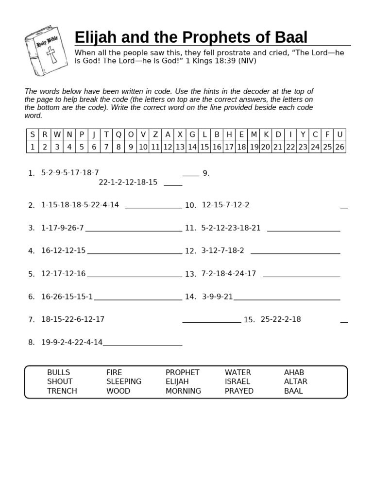 Elijah vs. Baal: Code Challenge | PDF