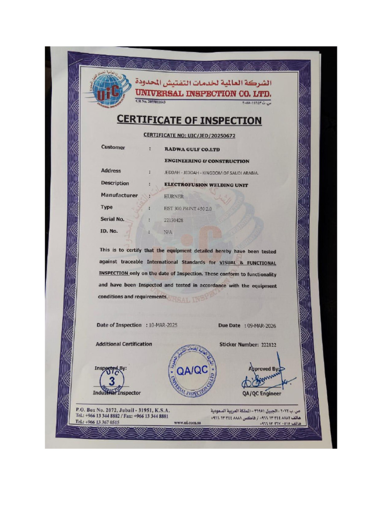 Calibration Certificate | PDF