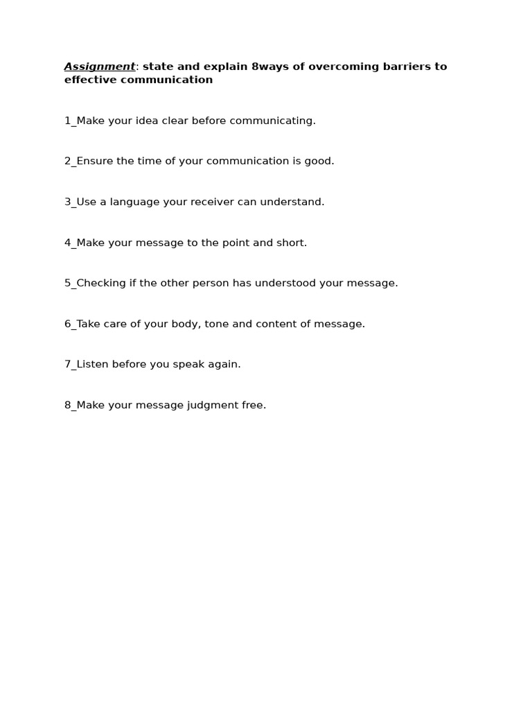 8 Ways to Overcome Communication Barriers | PDF