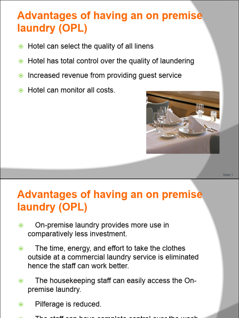 On-Premise Laundry Operations Overview | PDF | Washing Machine | Laundry