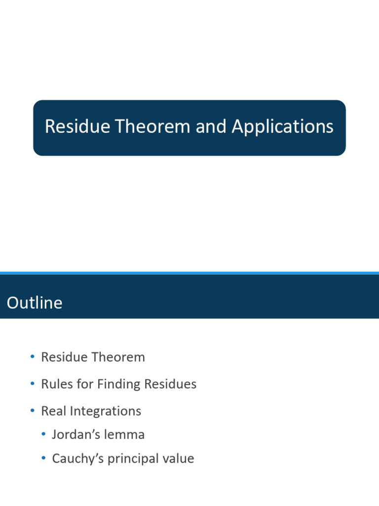 CA5 - Residue Theorem and Applications - Annotated 241128 Final | PDF | Mathematical Analysis ...