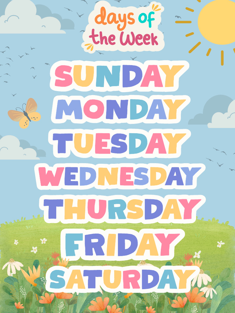 Days of T He Week Flashcard | PDF