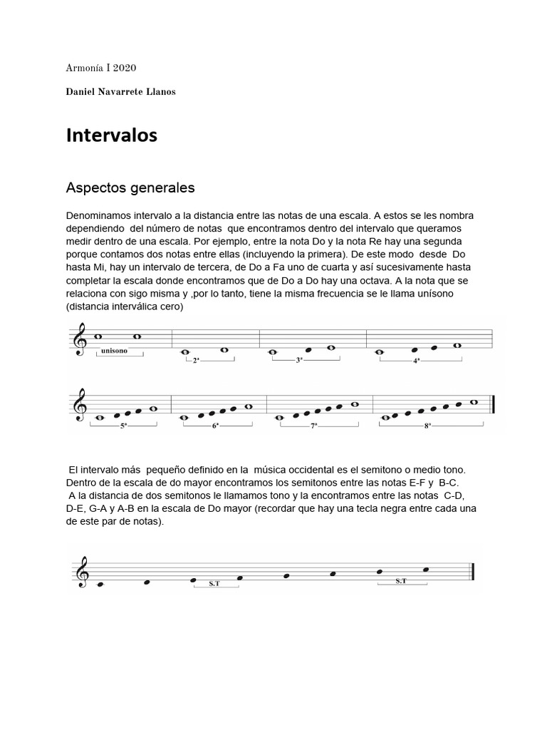 Intervalos | PDF | Intervalo (música) | Escala (música)