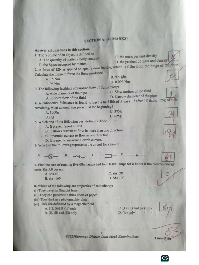 Kanungu Mock Phy 1 Guide 2023 | PDF
