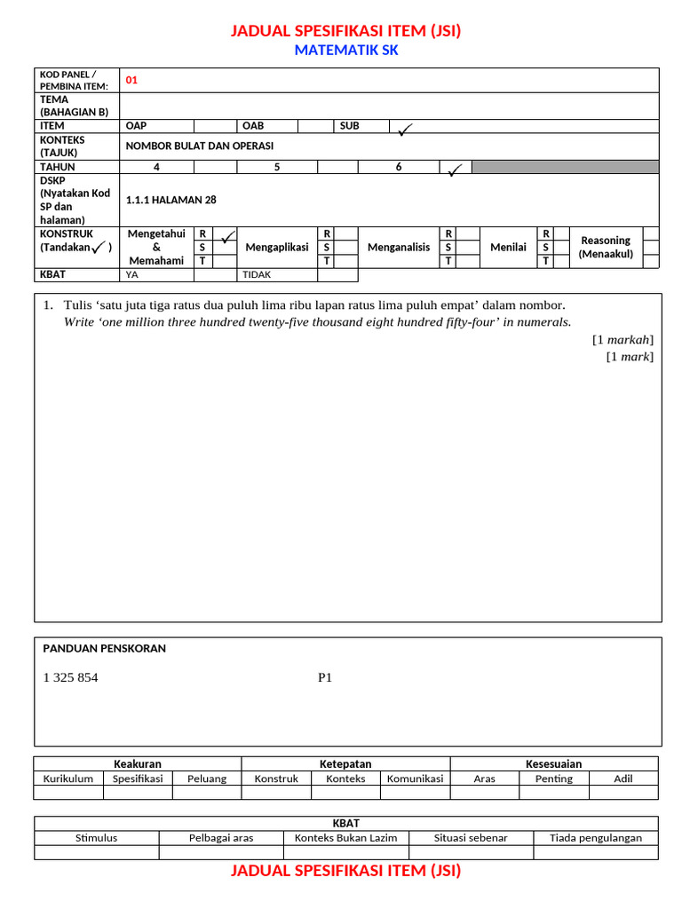.JSI Tahun 6 UASA 2024-25 | PDF