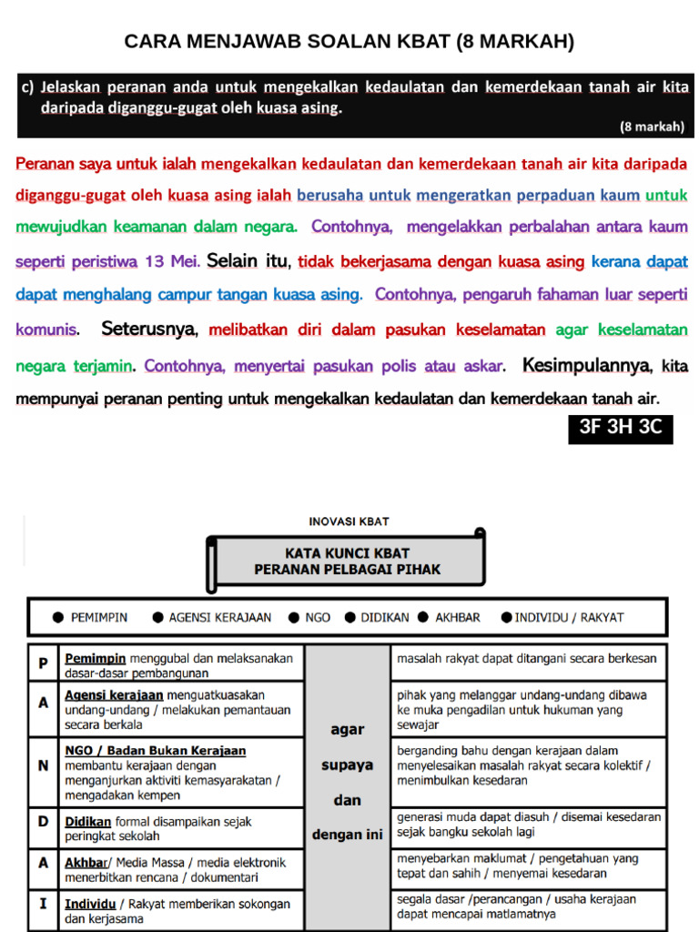 CARA MENJAWAB SOALAN KBAT Esei | PDF
