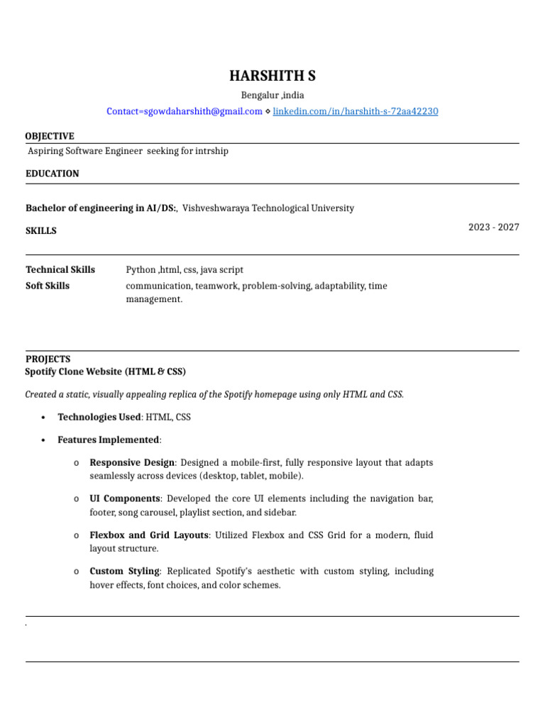 Resume Templet | PDF