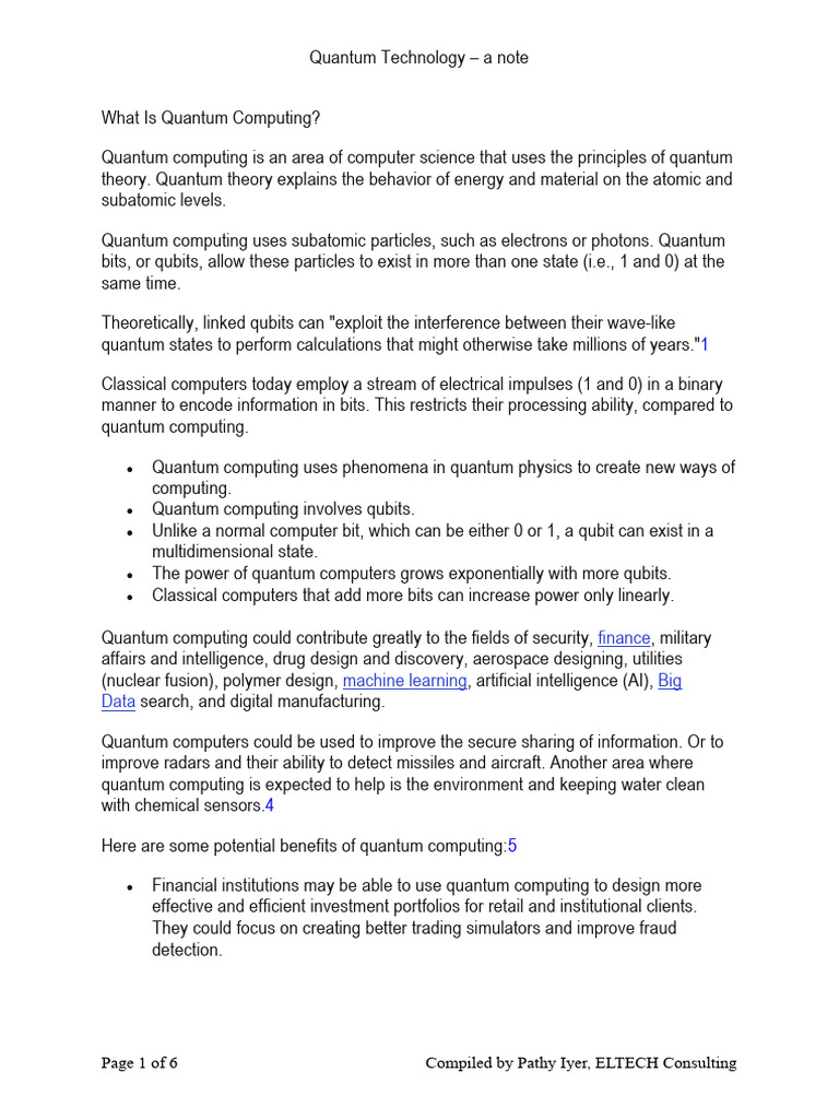 Introduction to Quantum Computing | PDF | Quantum Computing | Computing