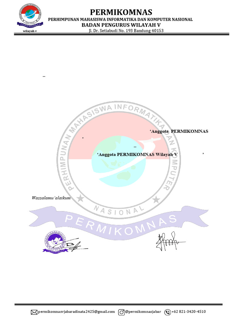 047 - SB - Penerimaan Anggota PERMIKOMNAS - HMIF-UNLIPS | PDF