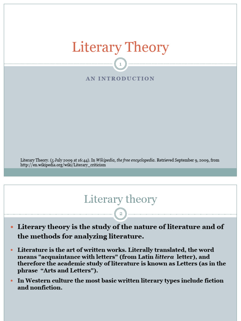 Literary Theory Introduction | PDF | Carl Jung | Analytical Psychology