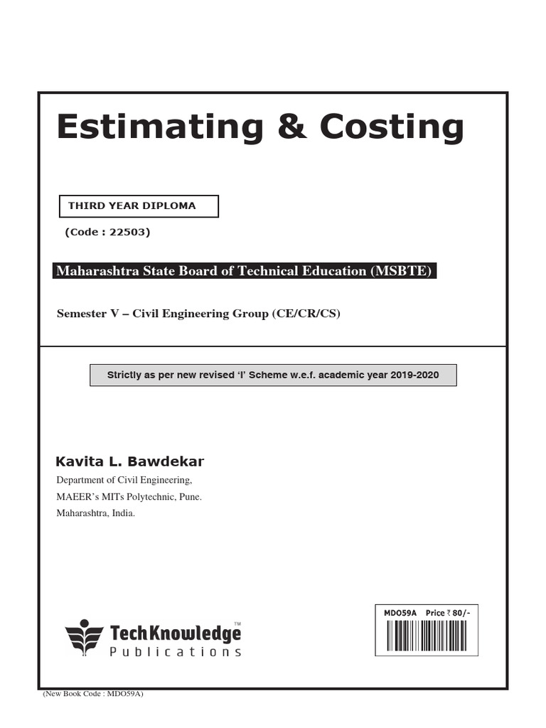 Estimating & Costing - MSBTE (Sem-V) - PDF 2019 | PDF | Specification (Technical Standard ...