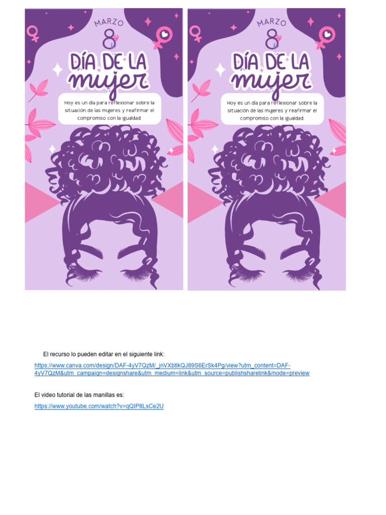 Tarjeta Manillas Dia de La Mujer | PDF