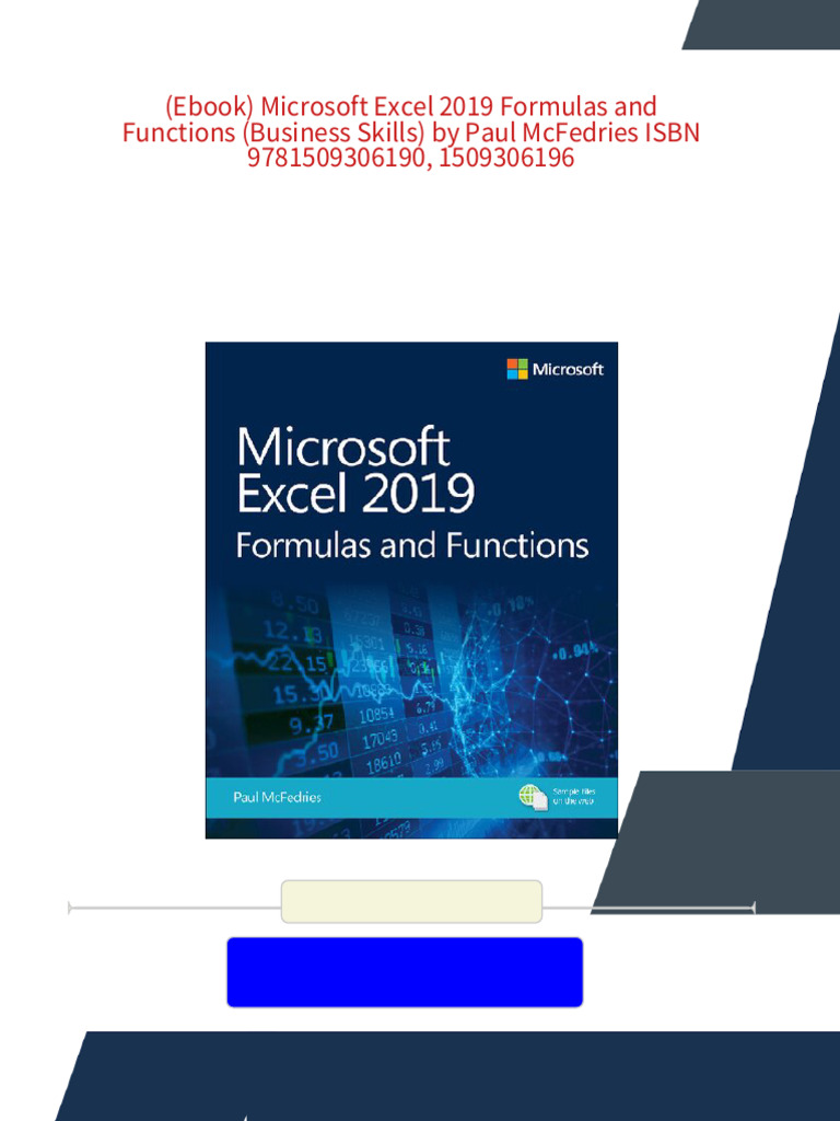 (Ebook) Microsoft Excel 2019 Formulas and Functions (Business Skills) by Paul McFedries ISBN ...
