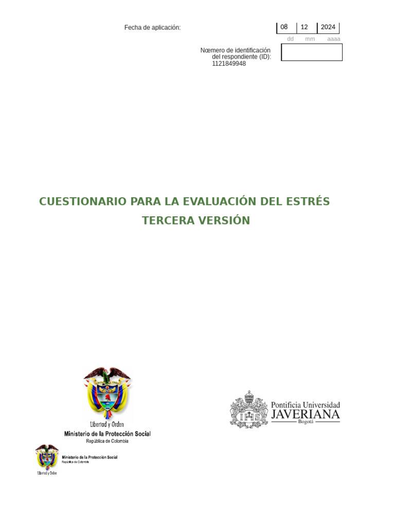Cuestionario Estres Jeiler Camilo Gamez Sandoval | PDF