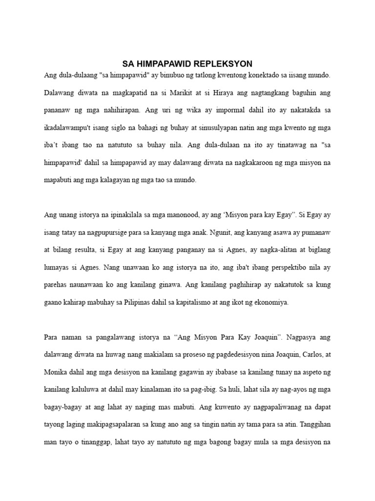 Repleksyon - Sa Himpapawid | PDF