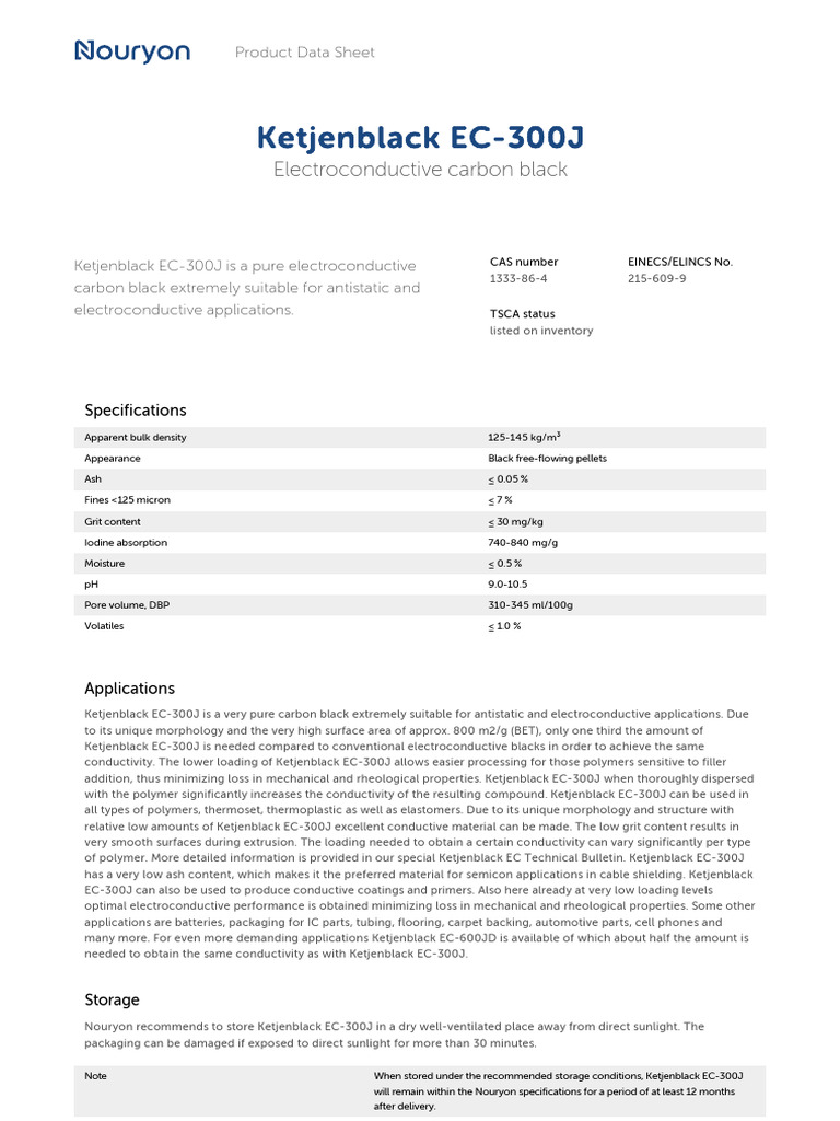 Pds Ketjenblack Ec 300j Polymer Processing Glo En | PDF | Materials ...