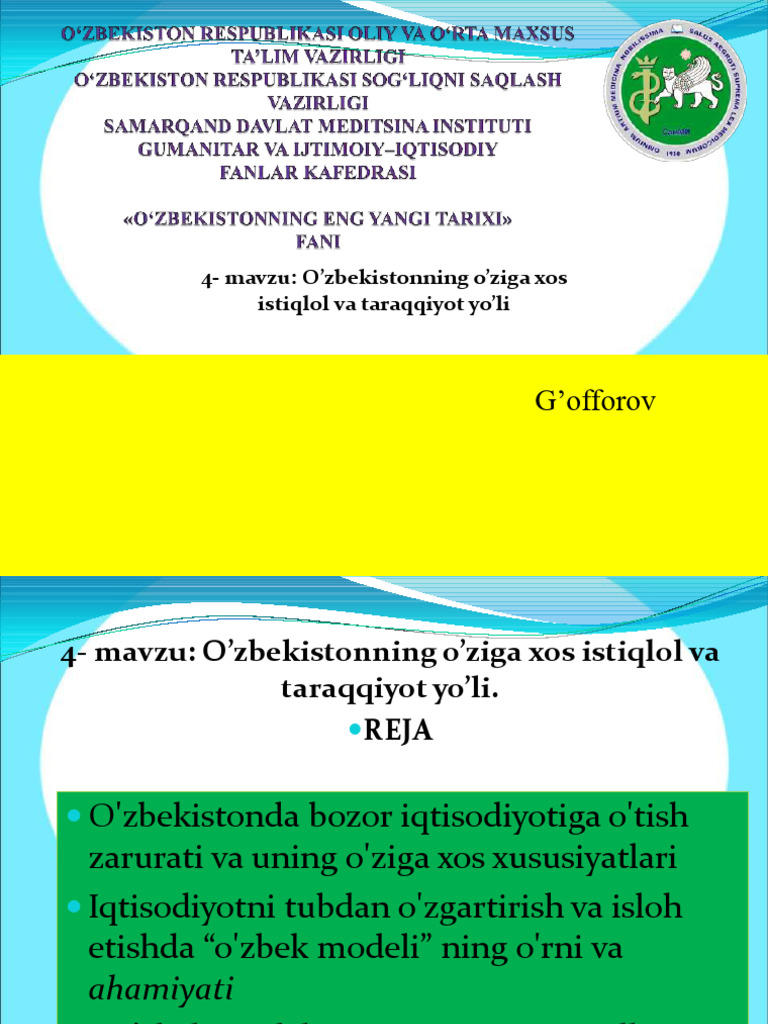 4 Mavzu Slaydlari | PDF