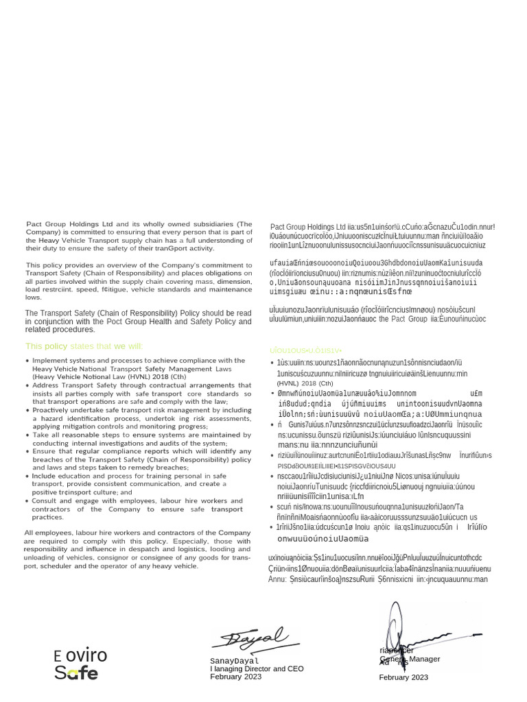 Transport Safety Policy Overview | PDF | Business