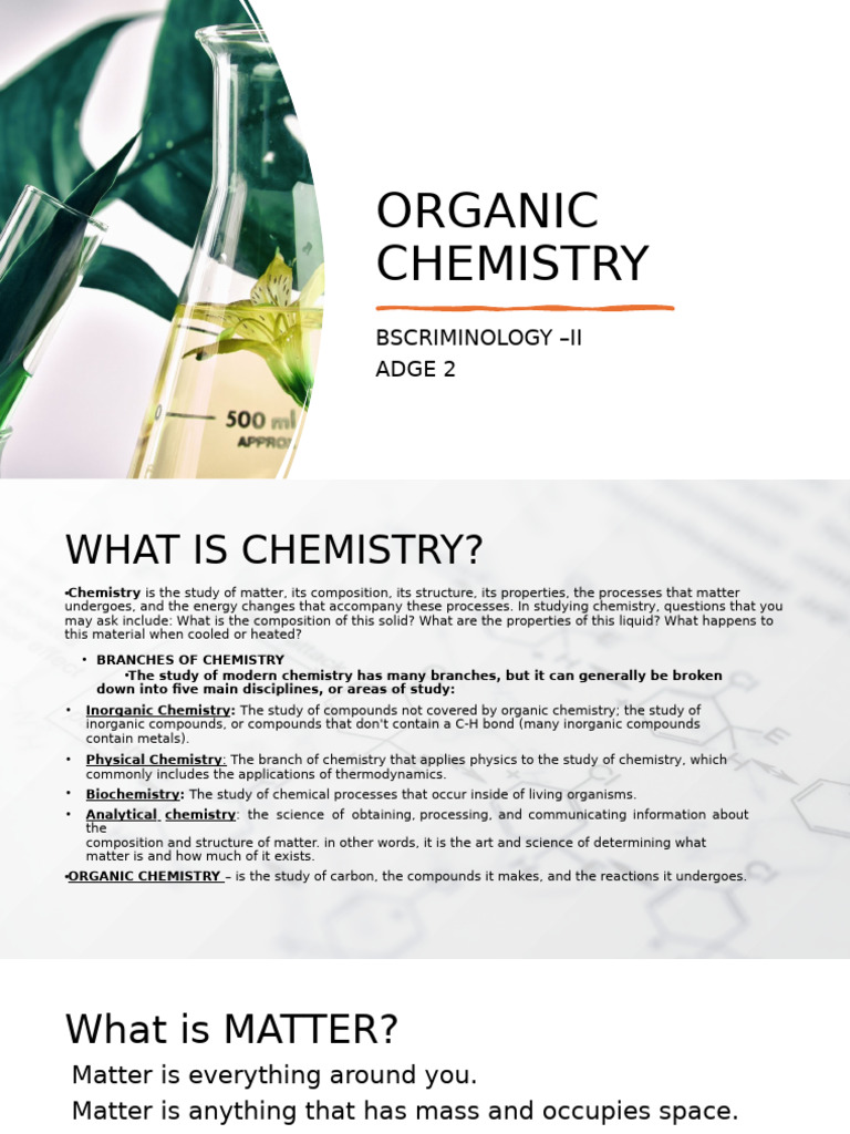 Understanding Chemistry and Matter | PDF | Chemistry | Organic Compounds