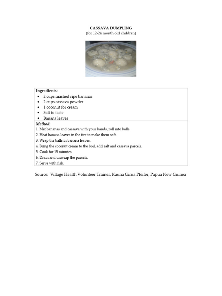 PNG Cassava Dumpling | PDF