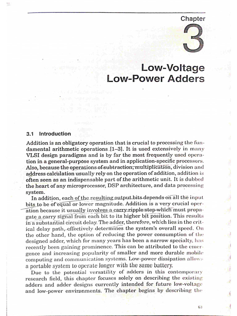 Unit 3 Low Power Adders | PDF