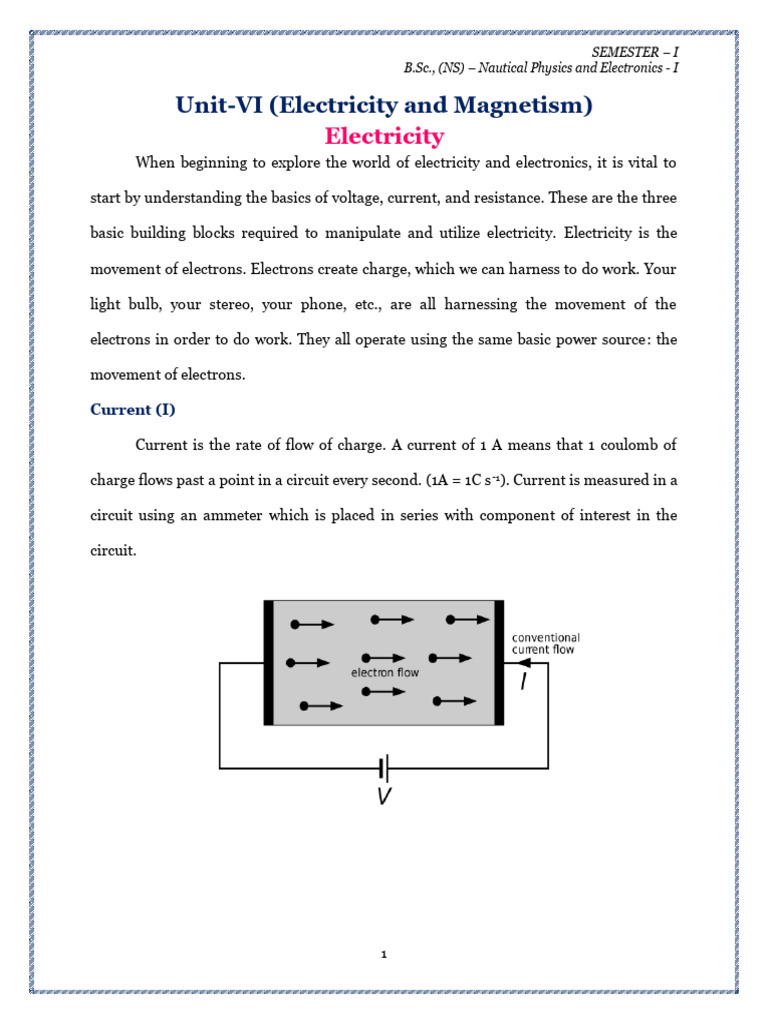 Basics of Electricity and Magnetism | PDF | Voltage | Electric Power